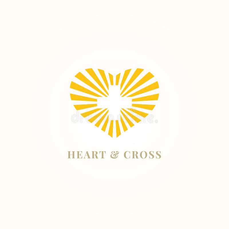Conception De Logo De Vecteur De Coeur Et De Croix Illustration de ...