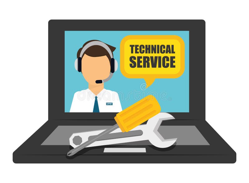Service technique en ligne illustration stock. Illustration du ...