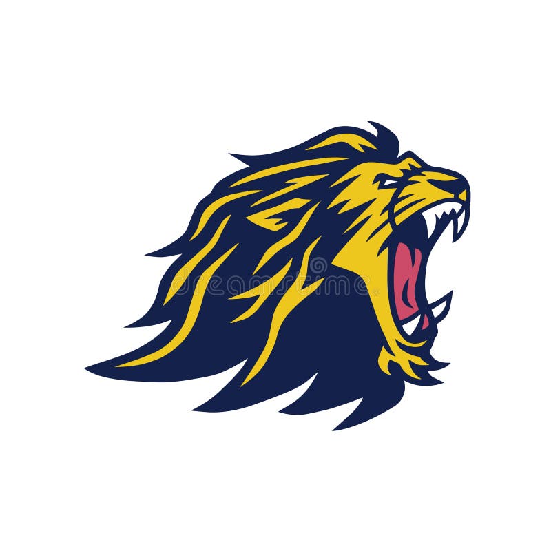 Logo fâché de tête de lion illustration de vecteur. Illustration du ...