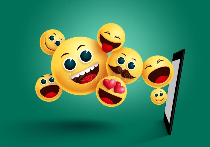 Conception Mobile De Vecteur D'applis D'emoji Souriant. La Face Jaune D ... Conception Mobile De Vecteur D'applis D'emoji Souriant. La Face Jaune D ...