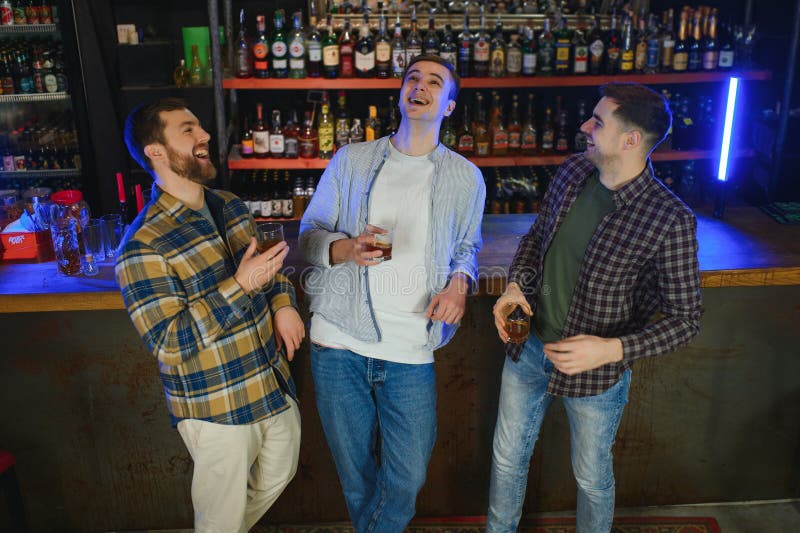 Conception of Nightlife. People Have Fun in the Club. with Alcohol in ...