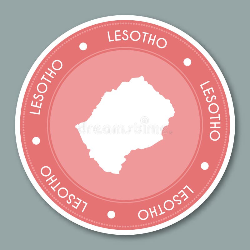 Conception Plate D'autocollant De Label Du Lesotho Illustration de ...