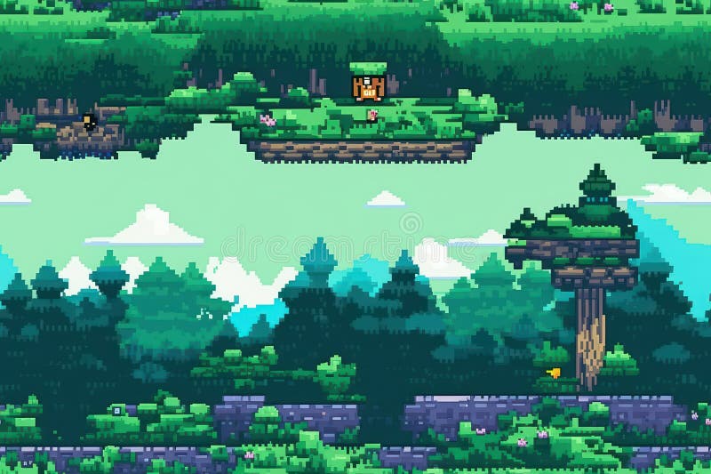 Conception of Retro 8 Bit Game. Beautiful Seamless Pattern Picture ...