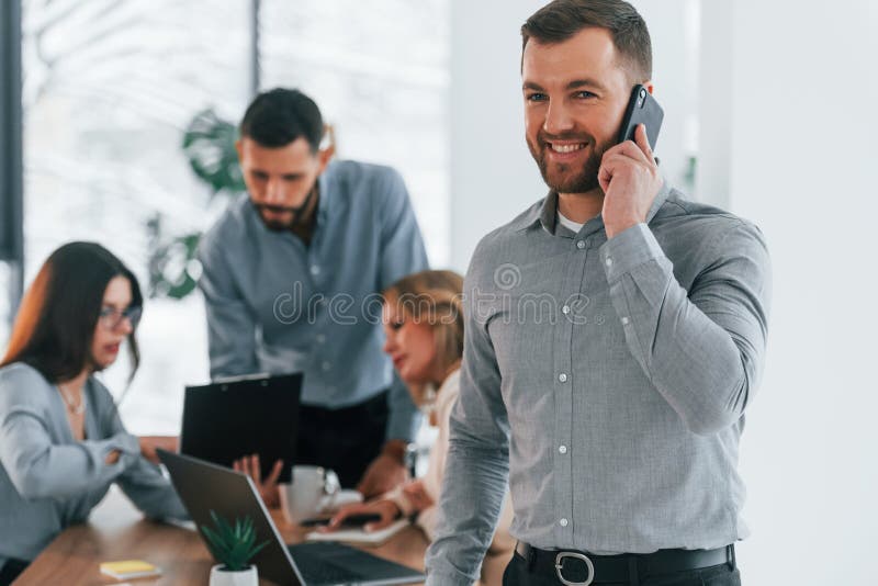 Conception of Success. Group of Business People that Working on the ...