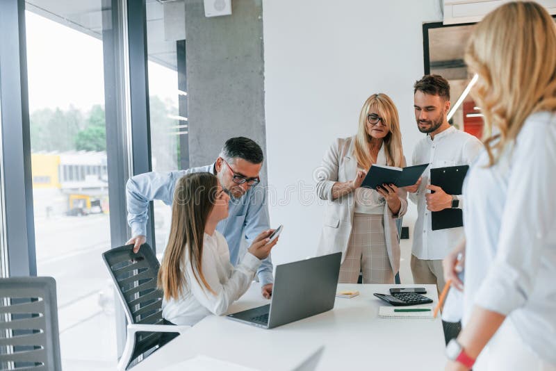 Conception of Unity and Teamwork. Group of Professional Business People ...