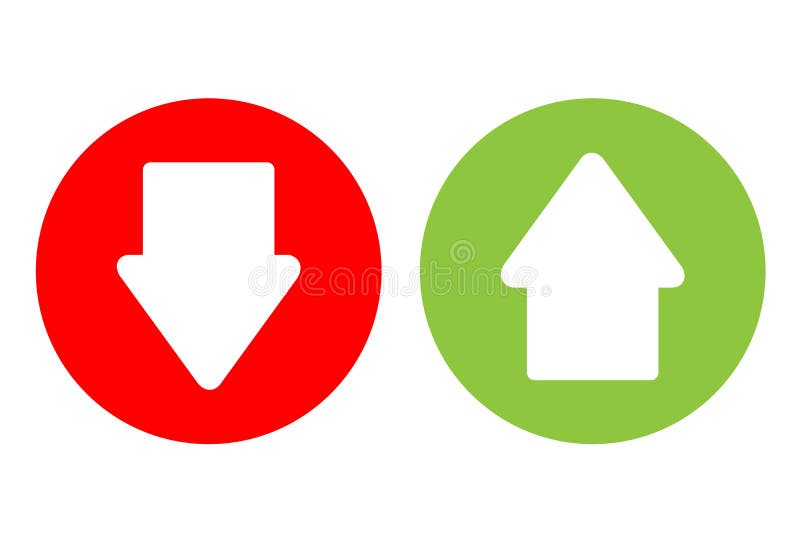 Conception Verte Et Rouge De Flèche De Vecteur De Bouton Illustration ...