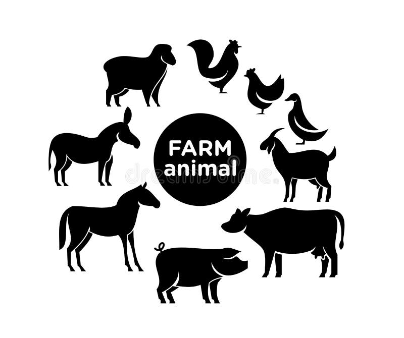 Conceptions D'icône De Logo De La Ferme D'animaux Illustration Stock ...