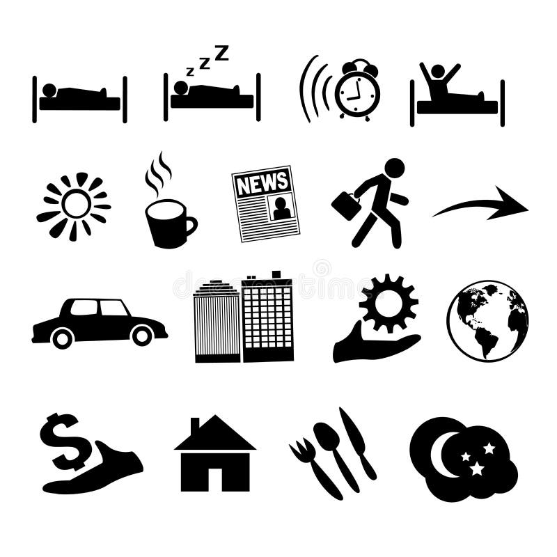 Concepto Aislado Vector De Iconos De La Vida Humana Ilustración del ...