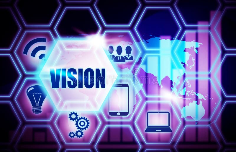 Concepto Azul Del Modelo Del Fondo De Vision Stock de ilustración ...