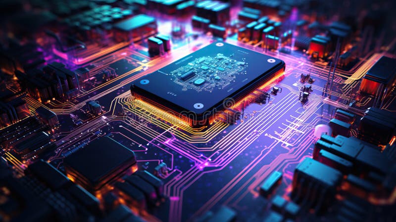 Concepto Cpu De Procesadores De Computadora Centrales. Chip Digital De ...