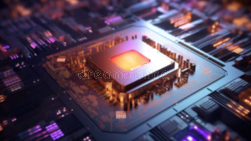 Concepto Cpu De Procesadores De Computadora Centrales. Chip Digital De ...