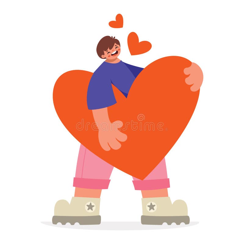 Concepto De Amor Con Caracteres Planos Stock de ilustración ...