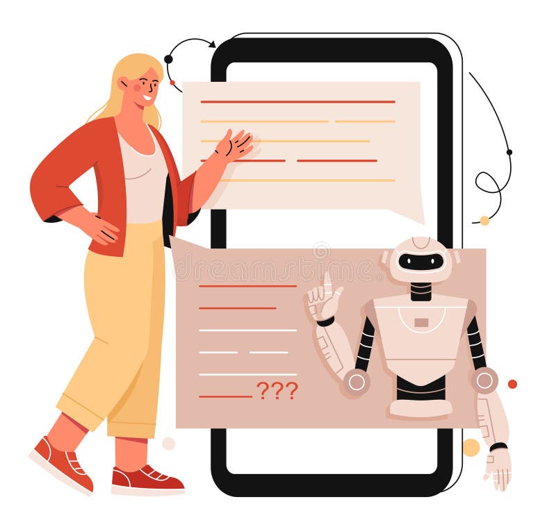 Concepto de bot de chat ilustración del vector. Ilustración de aislado ...