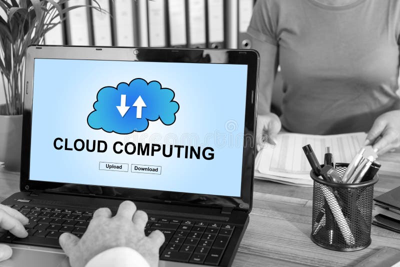 Concepto De Cloud Computing En Un Portátil Imagen de archivo - Imagen de negocios, servidor ...
