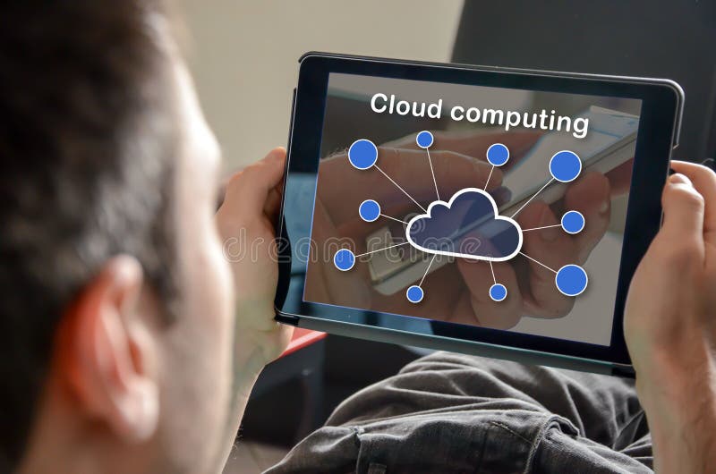 Concepto De Cloud Computing Imagen de archivo - Imagen de digital, tablilla: 166943351