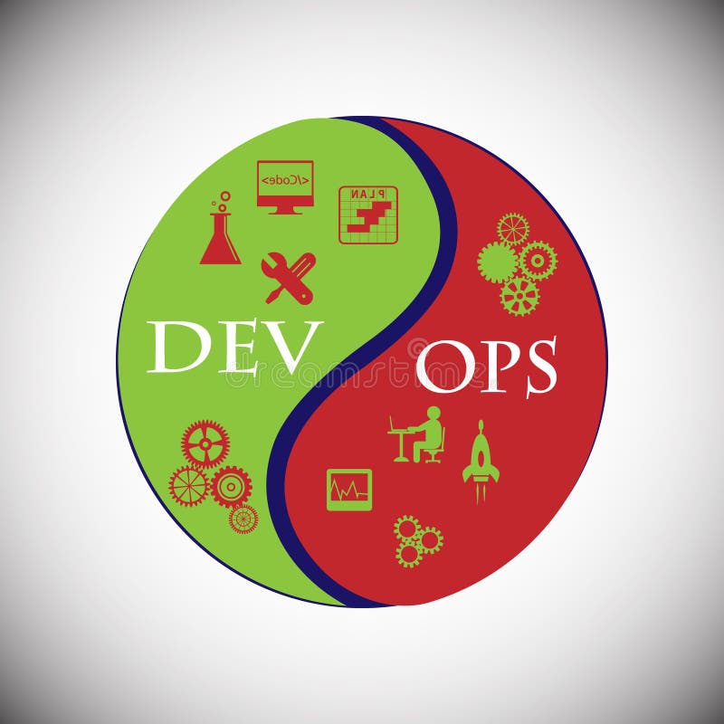 Icono Del Desarrollo En Estilo Plano Ejemplo Del Vector De Devops En El ...