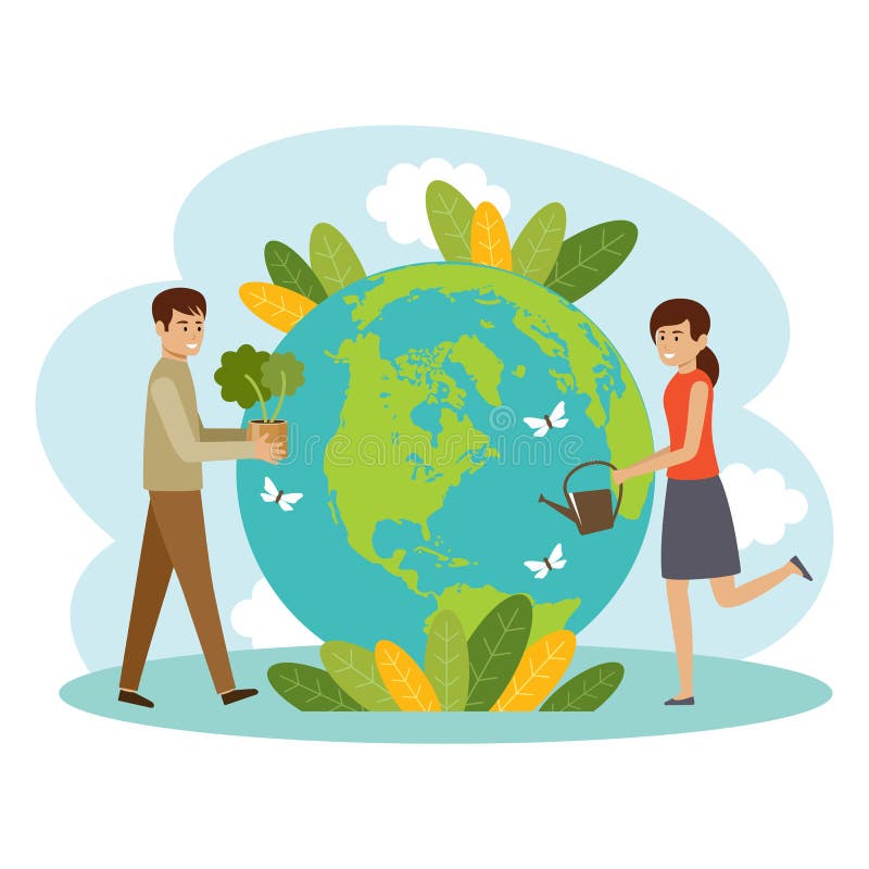 Concepto De Ecología. La Gente Cuida Sobre El Planeta. Proteger La ... Concepto De Ecología. La Gente Cuida Sobre El Planeta. Proteger La ...