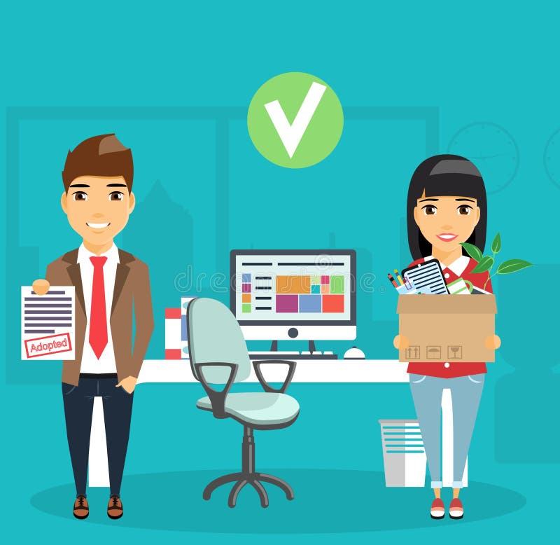 Concepto De Emplear Un Nuevo Trabajo Ilustración del Vector ...