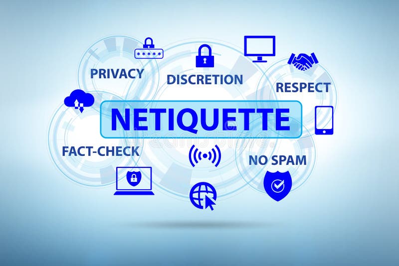 Concepto De Etiqueta Y Netiquette Stock de ilustración - Ilustración de ...