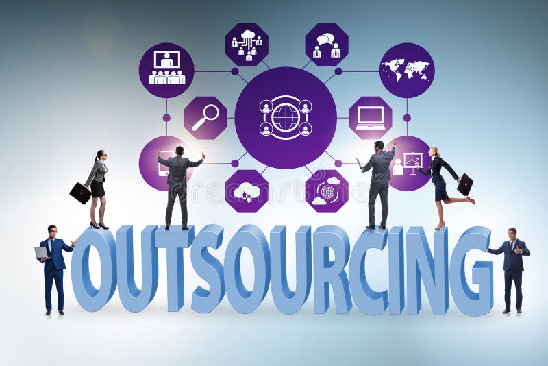 Concepto De Externalización En Negocio Moderno Imagen de archivo ...