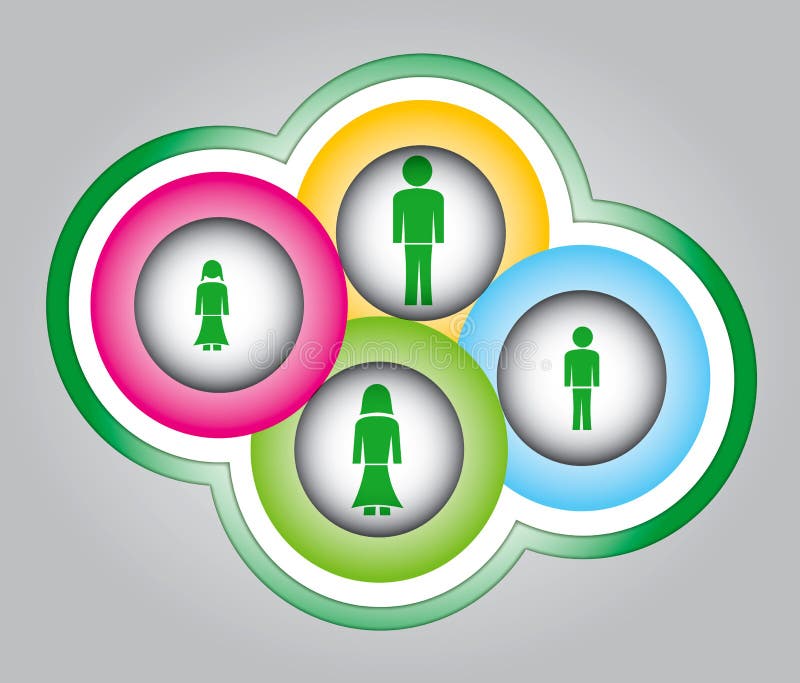 Familia con el círculo ilustración del vector. Ilustración de persona ...
