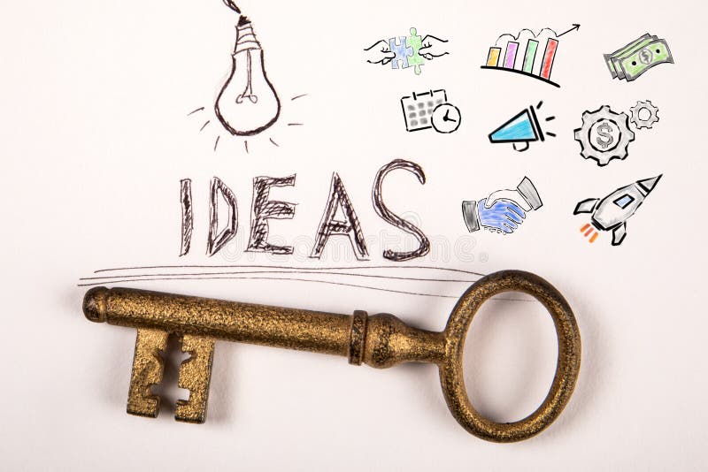 Concepto De Ideas. Texto Clave E Iconos En Fondo Blanco Foto de archivo - Imagen de elegante ...