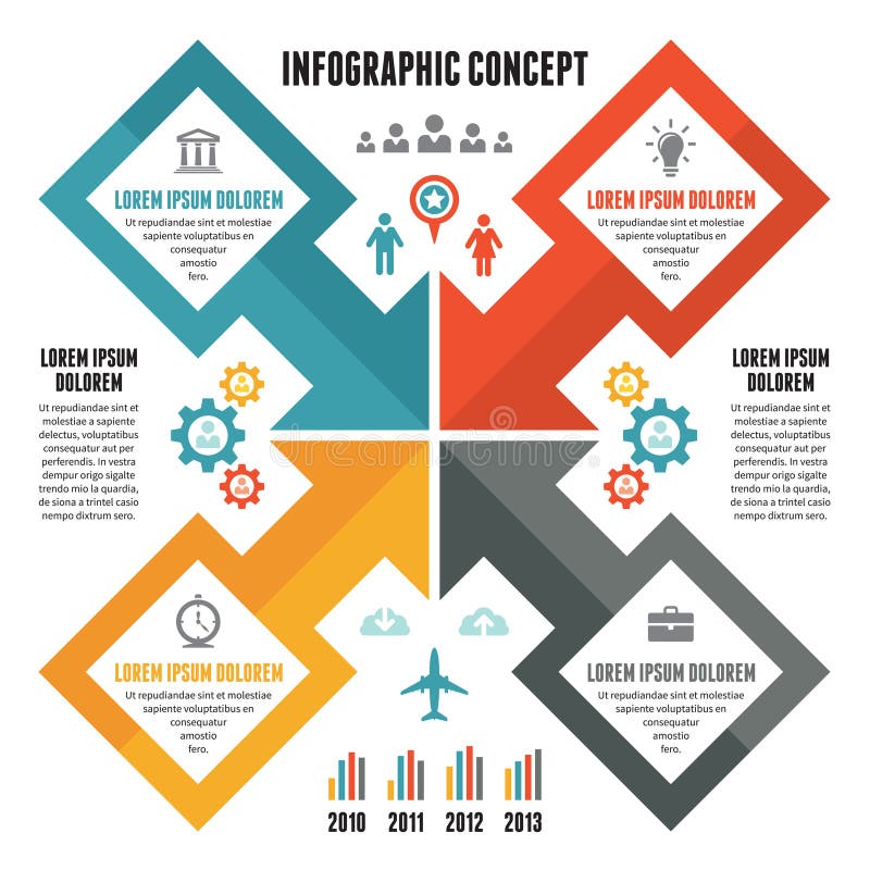 Concepto De Infographic - Esquema Del Vector Con Los Iconos Ilustración ...