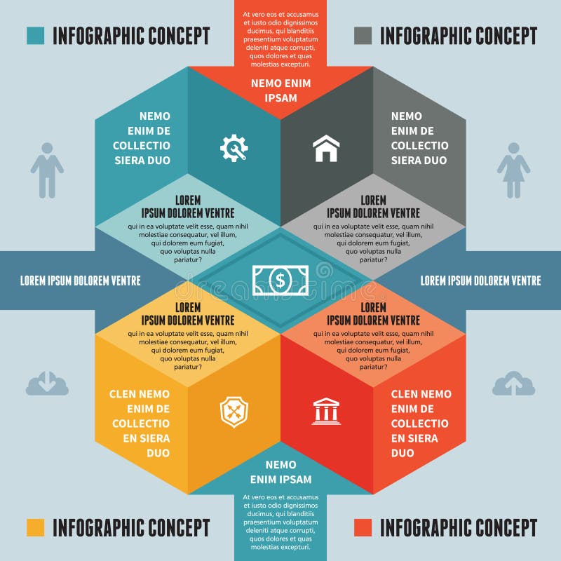 Concepto De Infographic - Esquema Del Vector Con Los Iconos Ilustración ...