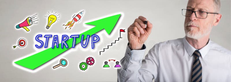 Concepto De Inicio De Dibujo De BusinessMan Foto de archivo - Imagen de ...