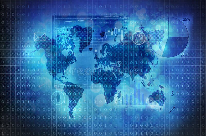Concepto De Internet Del Mapa Del Mundo Stock de ilustración ...