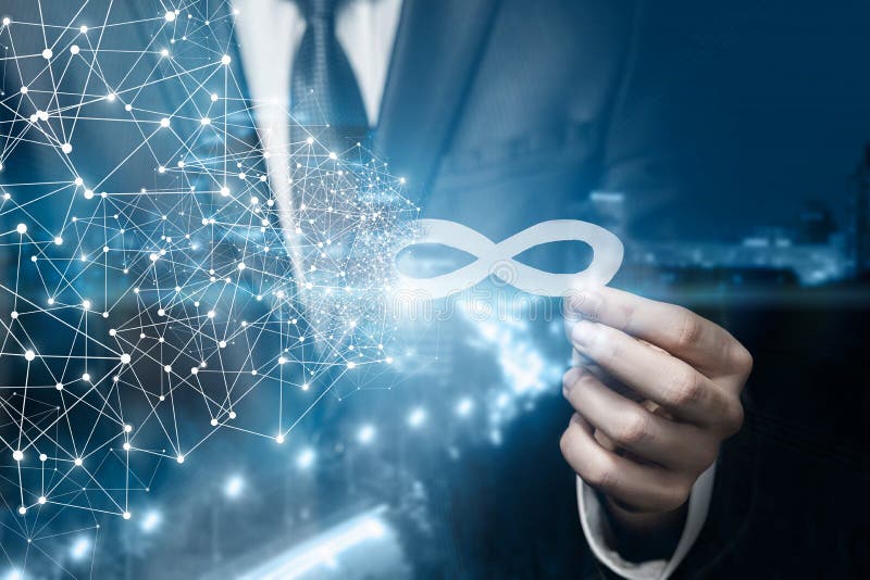 Concepto De Internet Ilimitado En Una Red Urbana Stock de ilustración ...