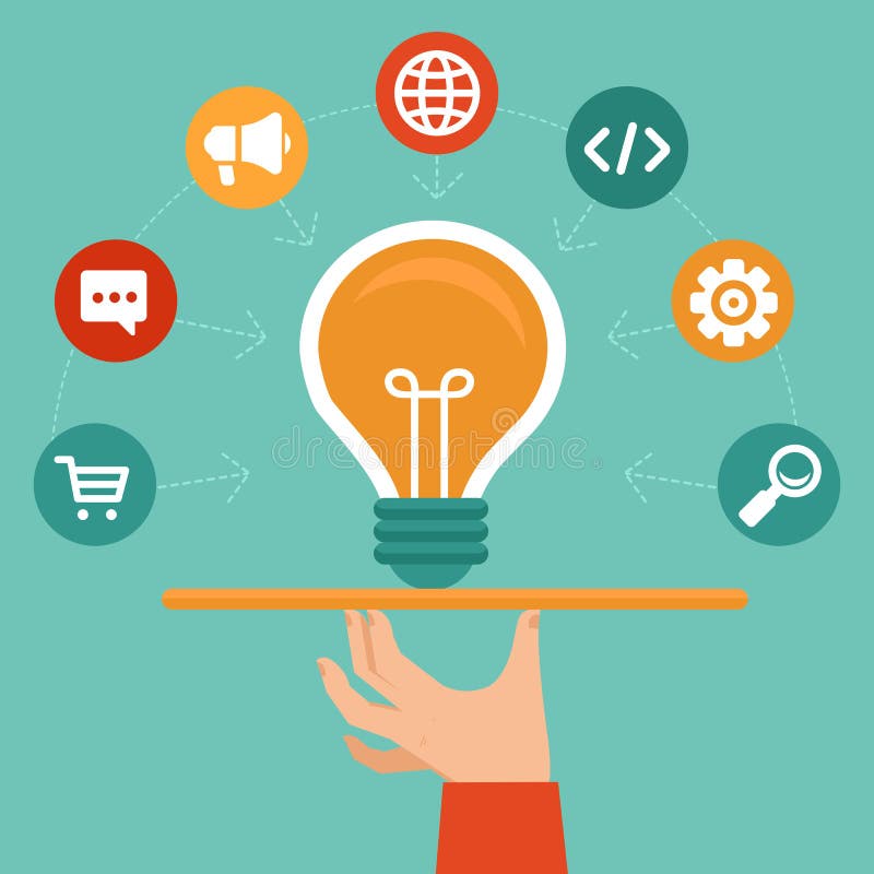 Concepto De La Publicidad Del Vector En Estilo Plano Ilustración del ...