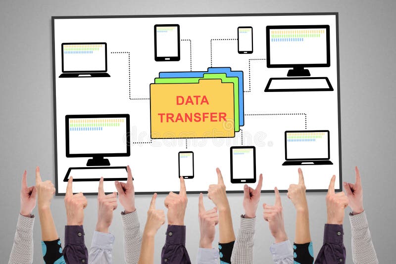 Concepto De La Transferencia De Datos En Un Whiteboard Foto de archivo ...