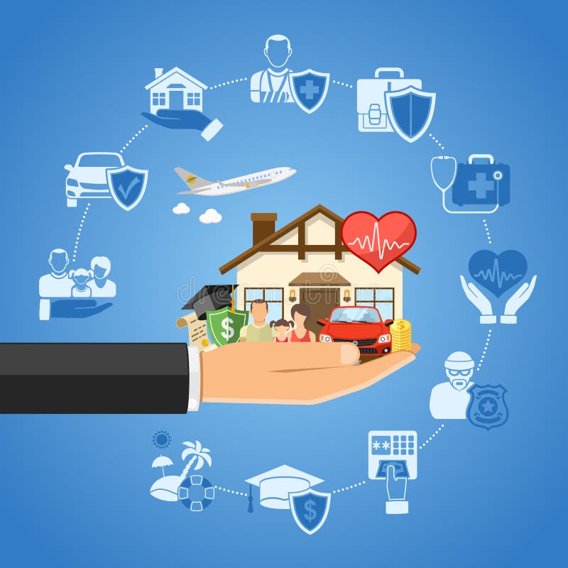 Concepto De Los Servicios De Seguro Ilustración del Vector ...