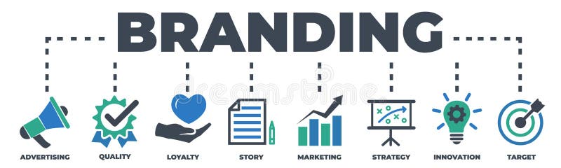 Concepto De Marca Con Iconos Y Signos Ilustración del Vector ...