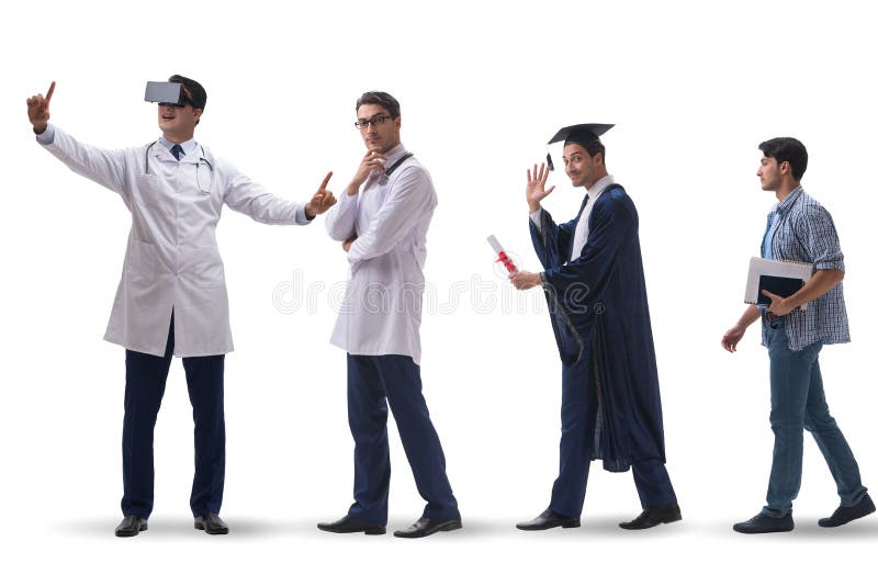 Concepto De Negocio Con El Hombre Progresando En Etapas Imagen de ...