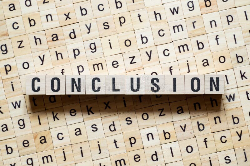 Palabra De La Conclusión Hecha De Palabra Cuadrada De La Letra En Fondo ...