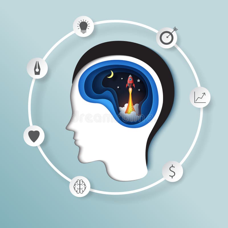 Ser Humano Que Piensa Concepto Creativo De La Idea Ilustración del ...