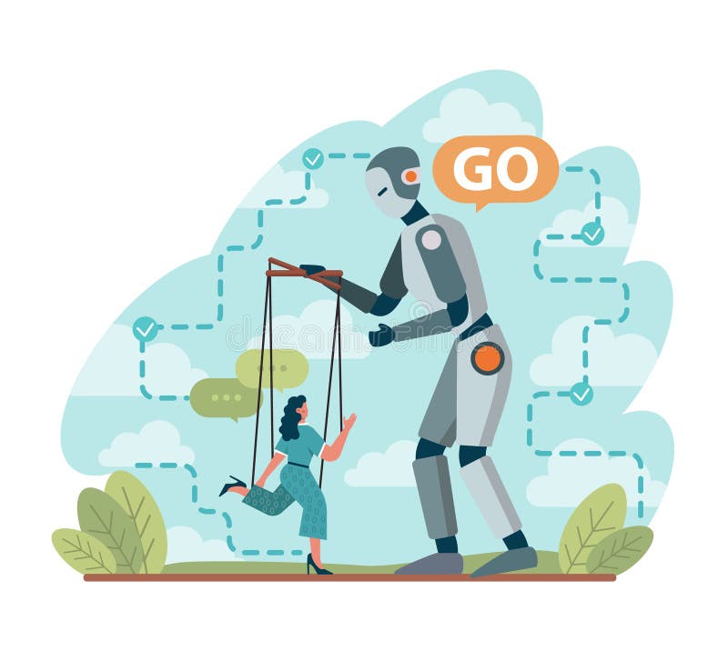 Concepto De Robot Versus Humano. Idea De Desarrollo De Inteligencia ... Concepto De Robot Versus Humano. Idea De Desarrollo De Inteligencia ...