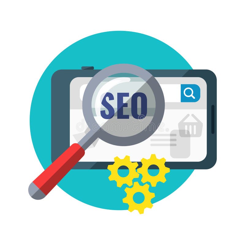 Concepto De SEO Lupa En La Tableta Vector Ilustración del Vector ...