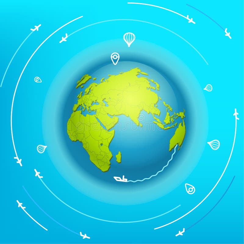 Concepto De Viajes Alrededor Del Mundo Ilustración del Vector ...