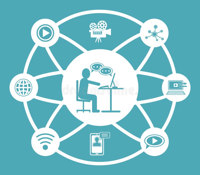 Concepto De Videoconferencia Stock de ilustración - Ilustración de ...