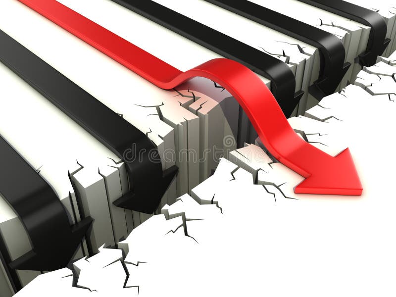 Caída roja de la flecha stock de ilustración. Ilustración de mercado ...