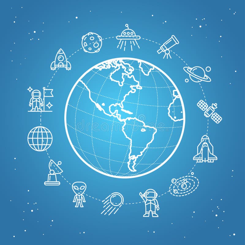 Concepto Del Icono Del Espacio Vector Ilustración del Vector ...
