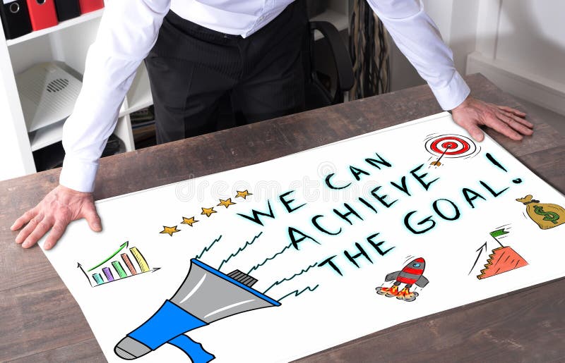 Concepto Del Logro De La Meta En Un Escritorio Foto de archivo - Imagen ...
