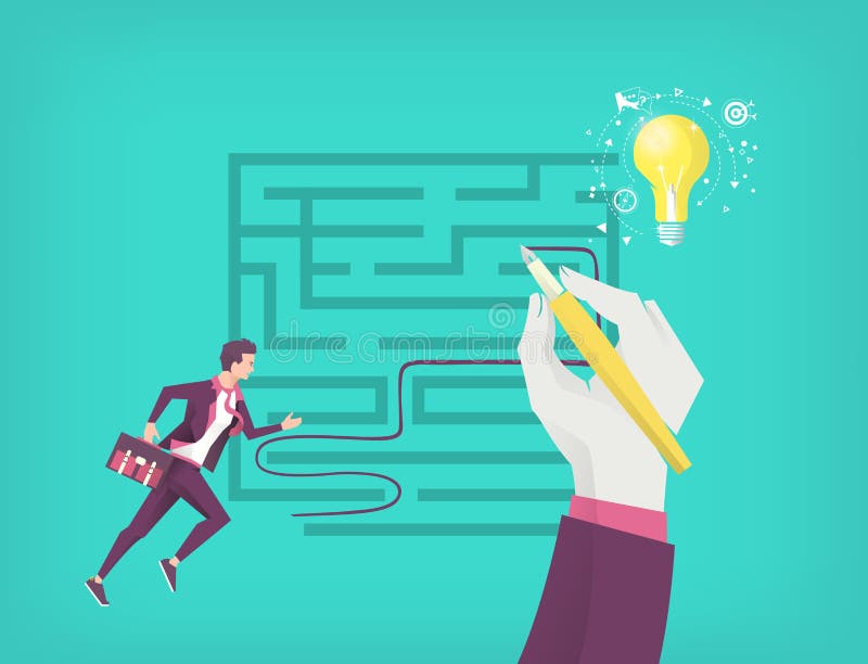 Concepto Del Negocio De Buscar Idea Ilustración del Vector ...