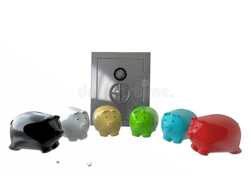 Concepto Financiero De La Hucha 3d Rinden Stock de ilustración ...