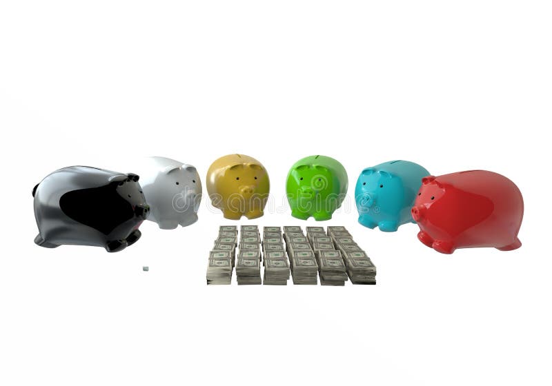 Concepto Financiero De La Hucha 3d Rinden Stock de ilustración ...