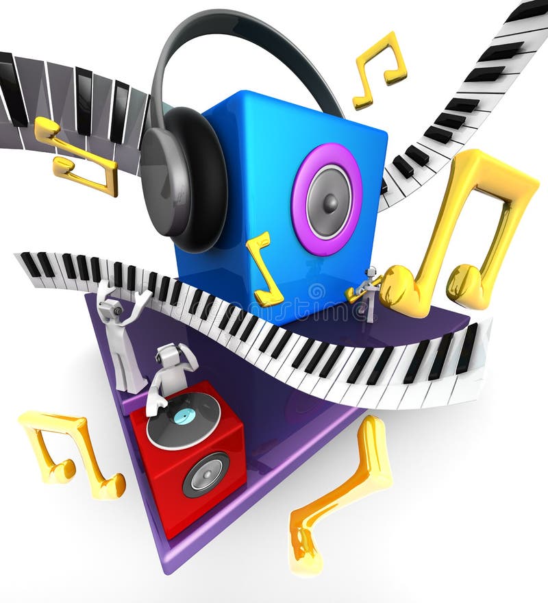 Concepto musical del mundo stock de ilustración. Ilustración de feliz ...