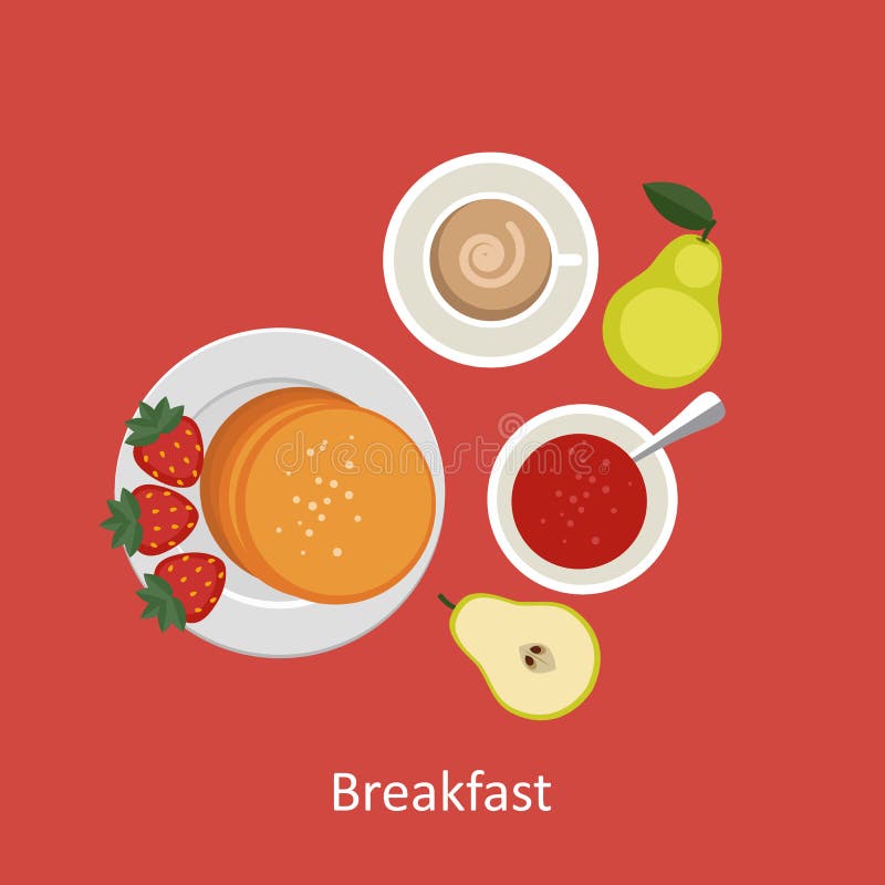 Concepts for Breakfast Time. Stock Vector - Illustration of elements ...
